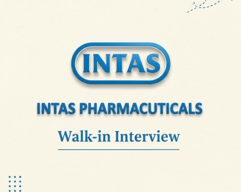 Intas Pharma Jobs for QA QC Walk In 30 Dec 2025 - Pharmakey