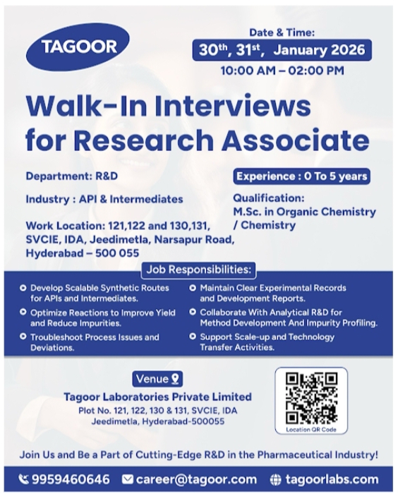 Tagoor Laboratories Pharma Jobs for Research and Development MSc ...